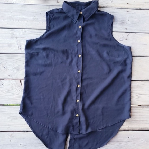 MPH Collection | Tops | Mph X Black Sheer Sleeveless Front Back Button ...